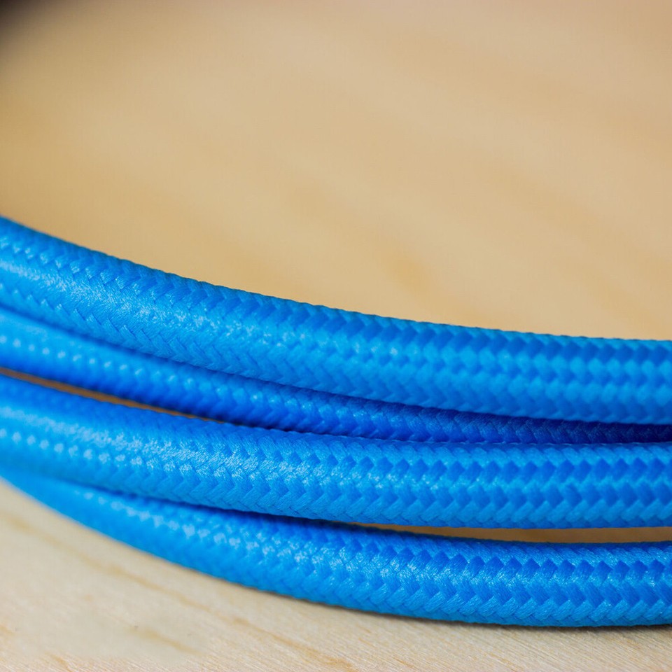 Vintage 3 Core Braided Fabric Lighting Cable Flex Wire 10M Coloured ...