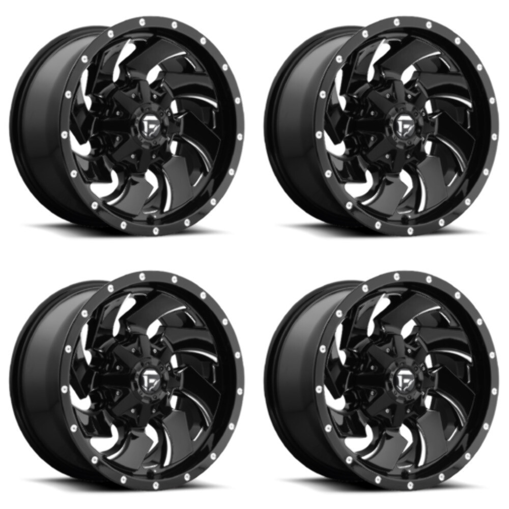 Set 4 20x9 Fuel Cleaver Gloss Black Milled Truck Wheels 8 Lug 8x170 ...