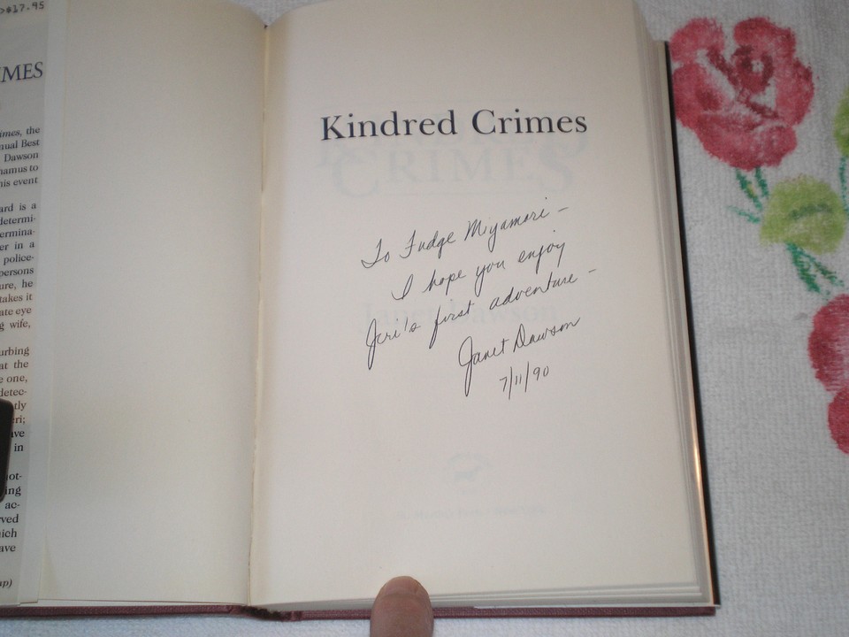 KINDRED CRIMES by JANET DAWSON *Signed* | eBay