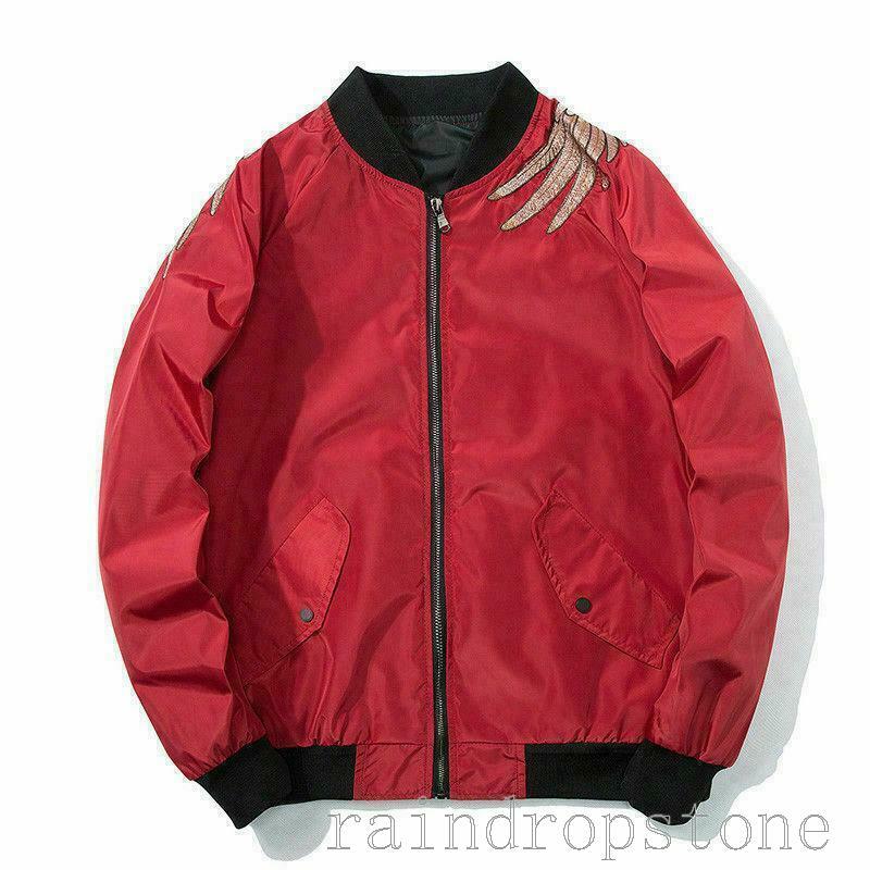 New Men's Japanese Embroidered Bird Baseball Jacket Casual Loose Tops ...
