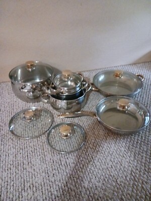 COMMAND PERFORMANCE 12 PIECE CUISINE COOKWARE STAINLESS STEEL 3 PLY | eBay