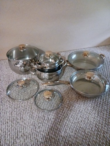 COMMAND PERFORMANCE 12 PIECE CUISINE COOKWARE STAINLESS STEEL 3 PLY | eBay