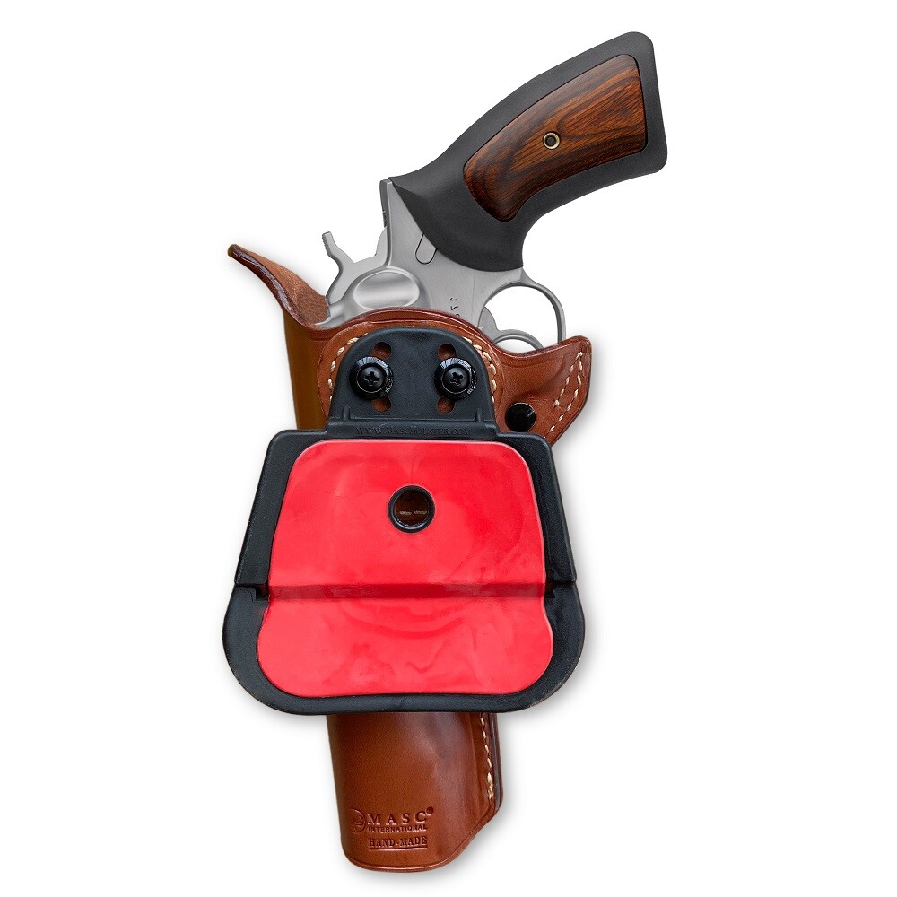 Leather OWB Paddle Holster Custom Fit, Ruger GP-100 Revolver 6'' Barrel ...