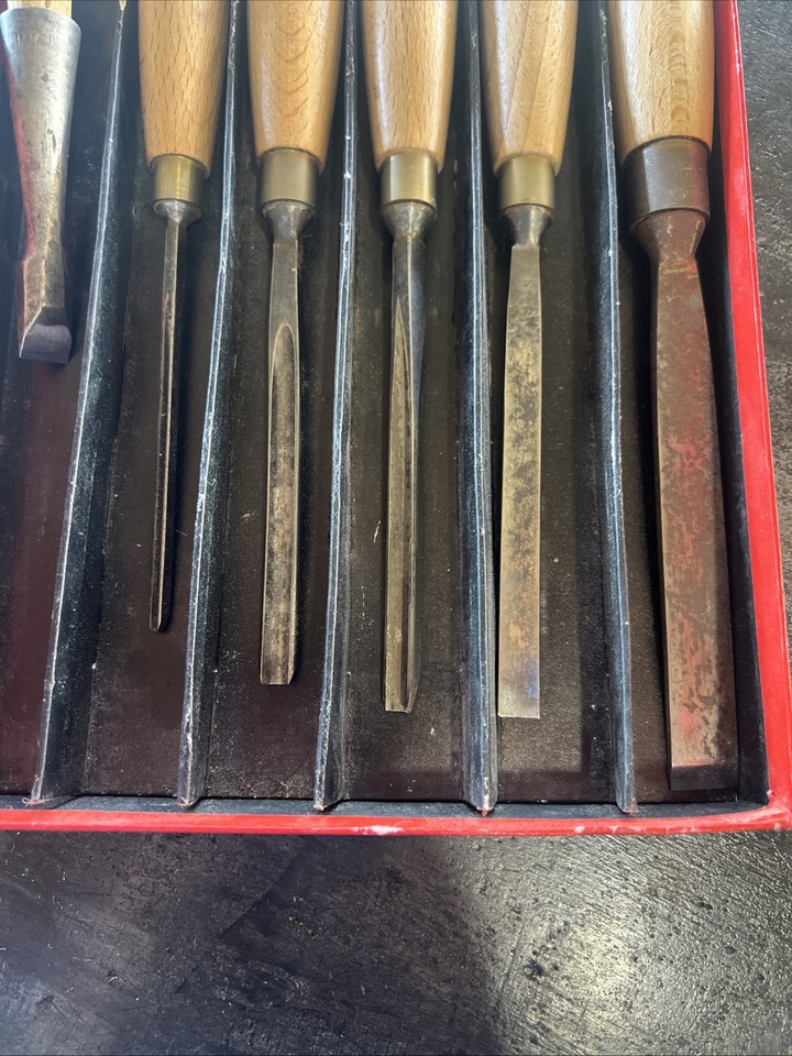 Vintage Ashley Iles Wood Carving Tool set 5pcs Plus One Other Marked ...