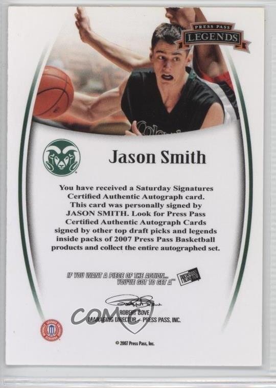 2007-08 Legends Saturday Signatures Red Ink Jason Smith Rookie Auto RC ...