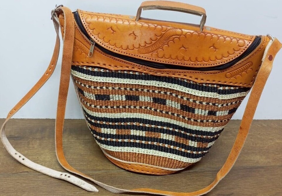 Sisal and Leather African Sling Bag Kenya sisal BAGS Leather | eBay