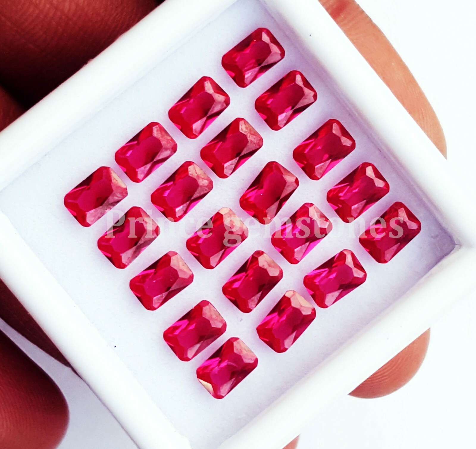 Emerald Cut Natural Red Ruby Approx. 6x4 MM Lot Total 20 Pcs Loose ...