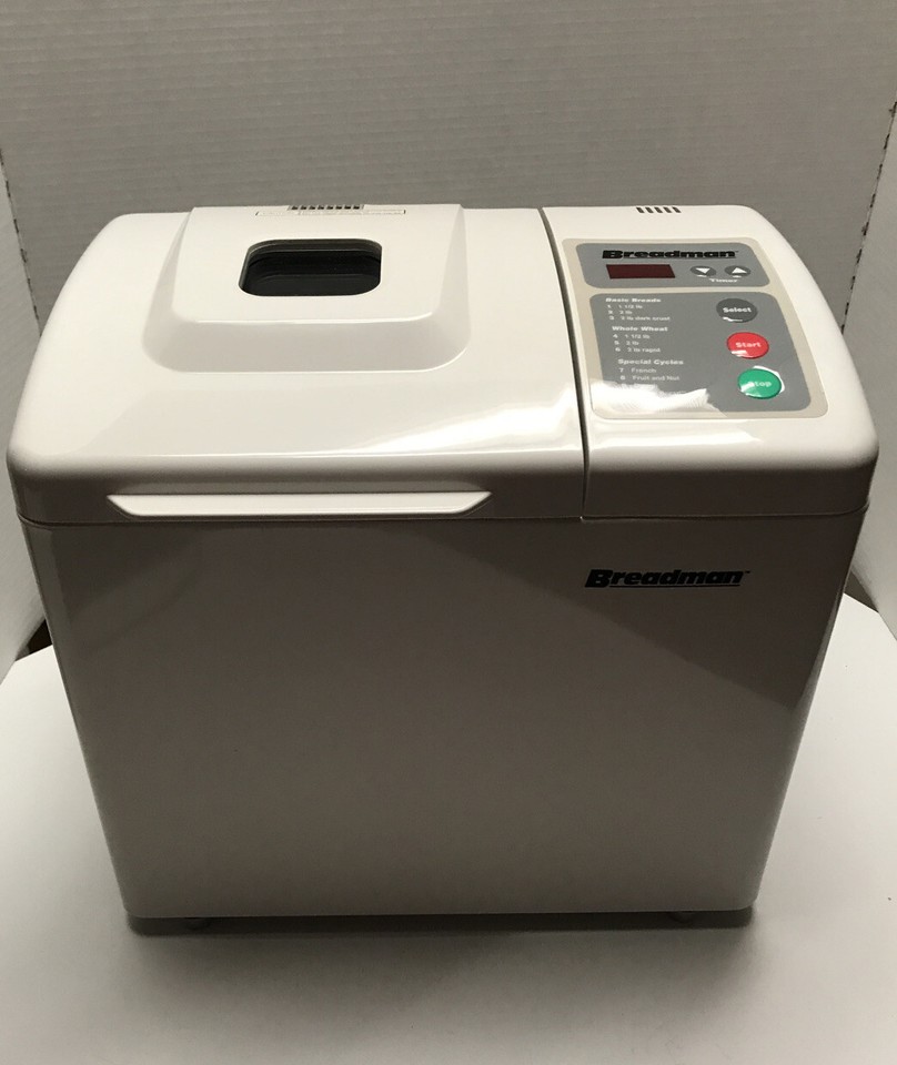 Breadman TR-550 White Electric Automatic 2lb Bread, Dough Machine Maker ...