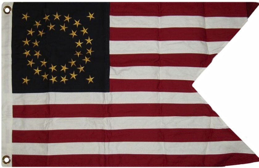 COTTON Union Cavalry Guidon 2x3 ft Embroidered Flag Civil War 35 Star ...