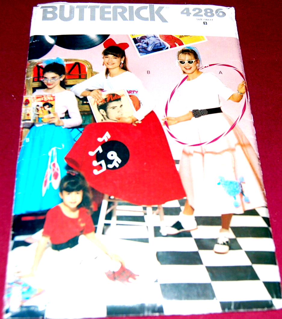 Butterick Pattern # 4286 - Child's Girl's Tops & Poodle Skirts -Size 5 ...