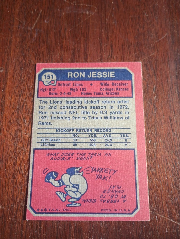 1973 Topps #151 Ron Jessie (EX) | eBay