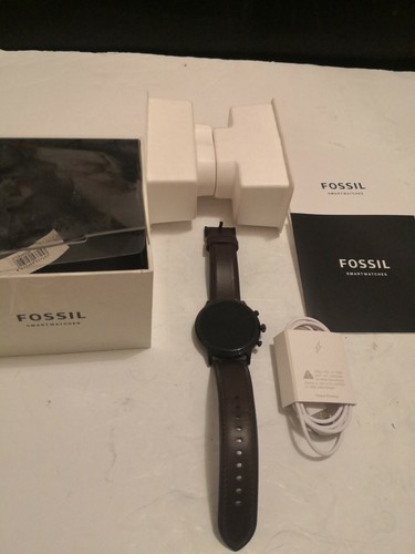 Fossil, Smart Watch (DW10F1), Brown and Black Leather band & Black Case ...