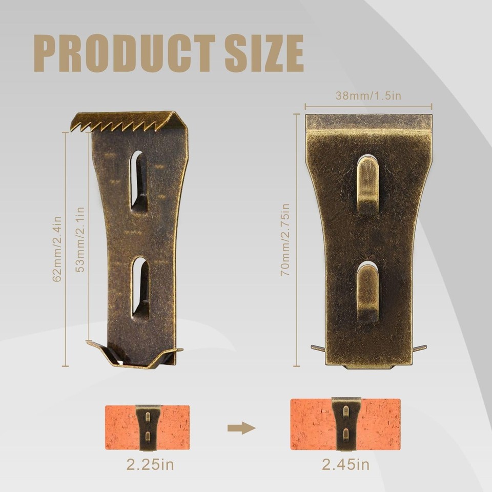 Brick Clips 8 Pcs Brick Clips for Hanging Outdoors Heavy Metal Brick ...