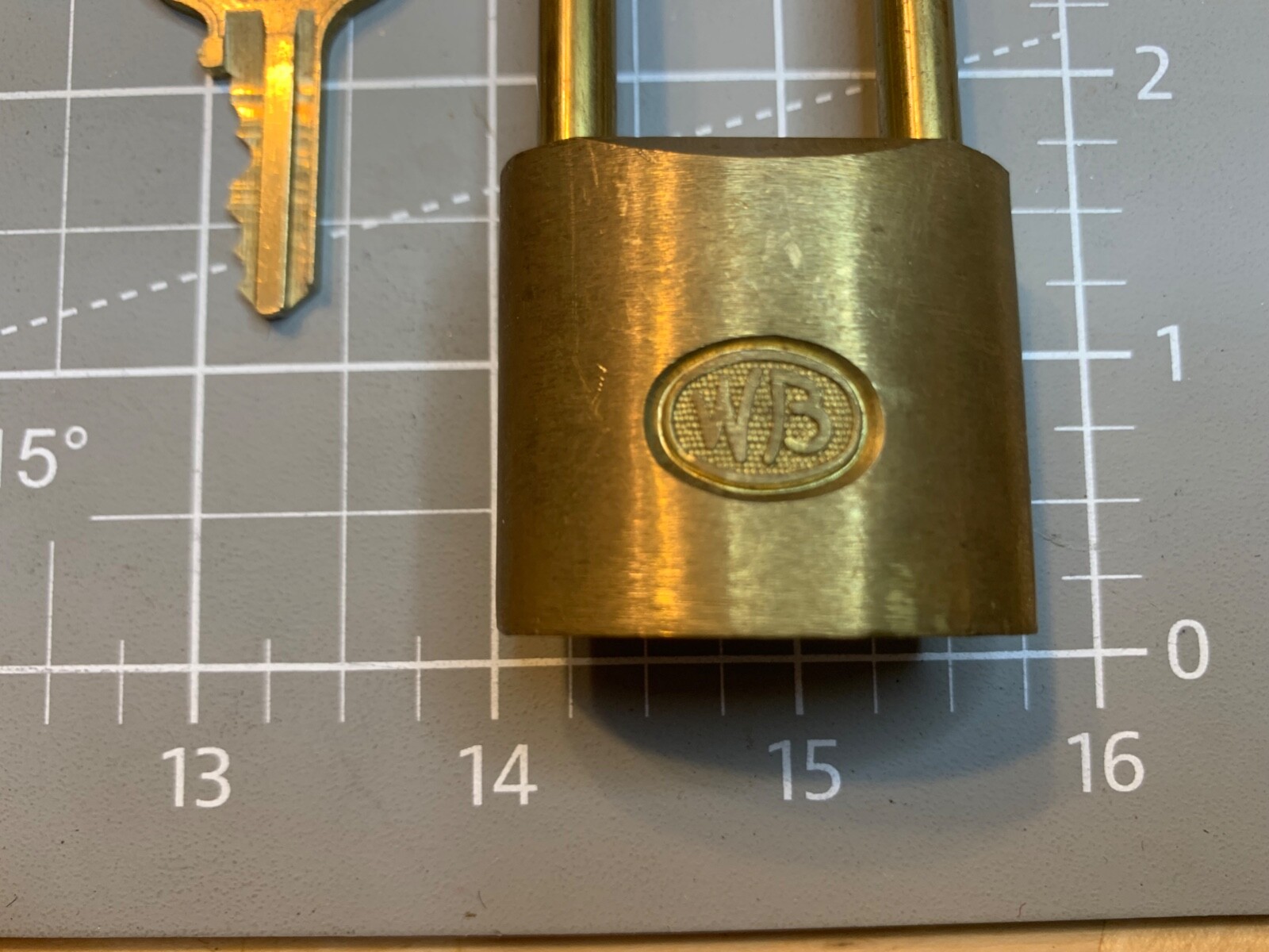 WILSON BOHANNAN PADLOCK, SOLID BRASS, 4 INCH SHACKLE, COMES WITH 1 KEY ...