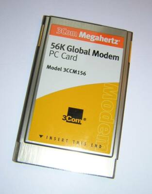 3Com Megahertz PCMCIA 56k Global Modem PC Card 3CCM156 with Dongle ...