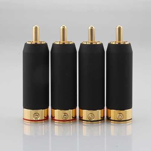 Audiocrast RCA Connectors Hi-Fi 4pcs 24k Gold Plated RCA Connectors ...