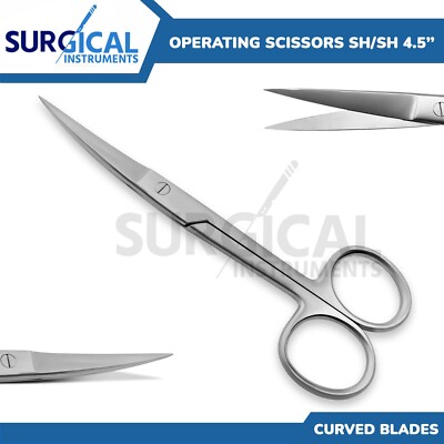 4.5" Operating Scissors Sharp / Sharp Curved Surgical Instruments ...