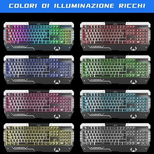Gaming Keyboard +Mouse IT Layout RGB Keyboard with Backlight for PC Mac ...