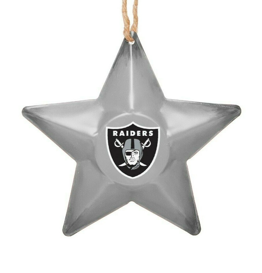 Las Vegas Raiders Christmas Tree Holiday Ornament New - Team Logo Metal ...