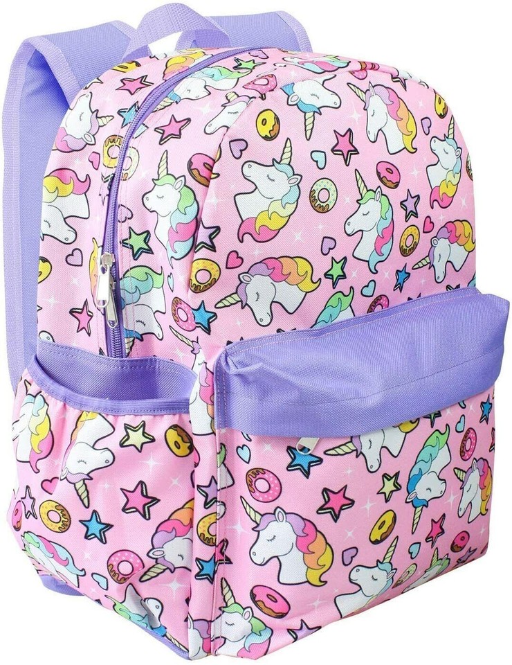 Unicorn Desserts Donuts All Print Large 16" School Backpack for Girls ...