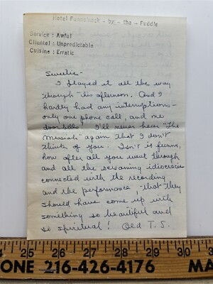 1950s Personal Letter to Adele Addison Opera Singer Vintage | eBay