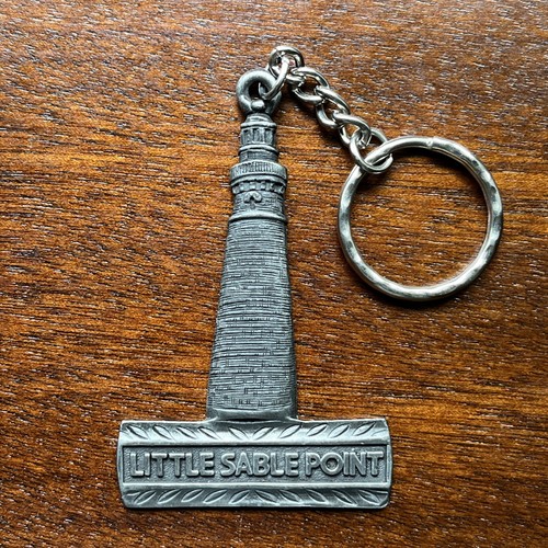 Vintage Little Sable Point Michigan Lighthouse Keychain Gray Metal | eBay