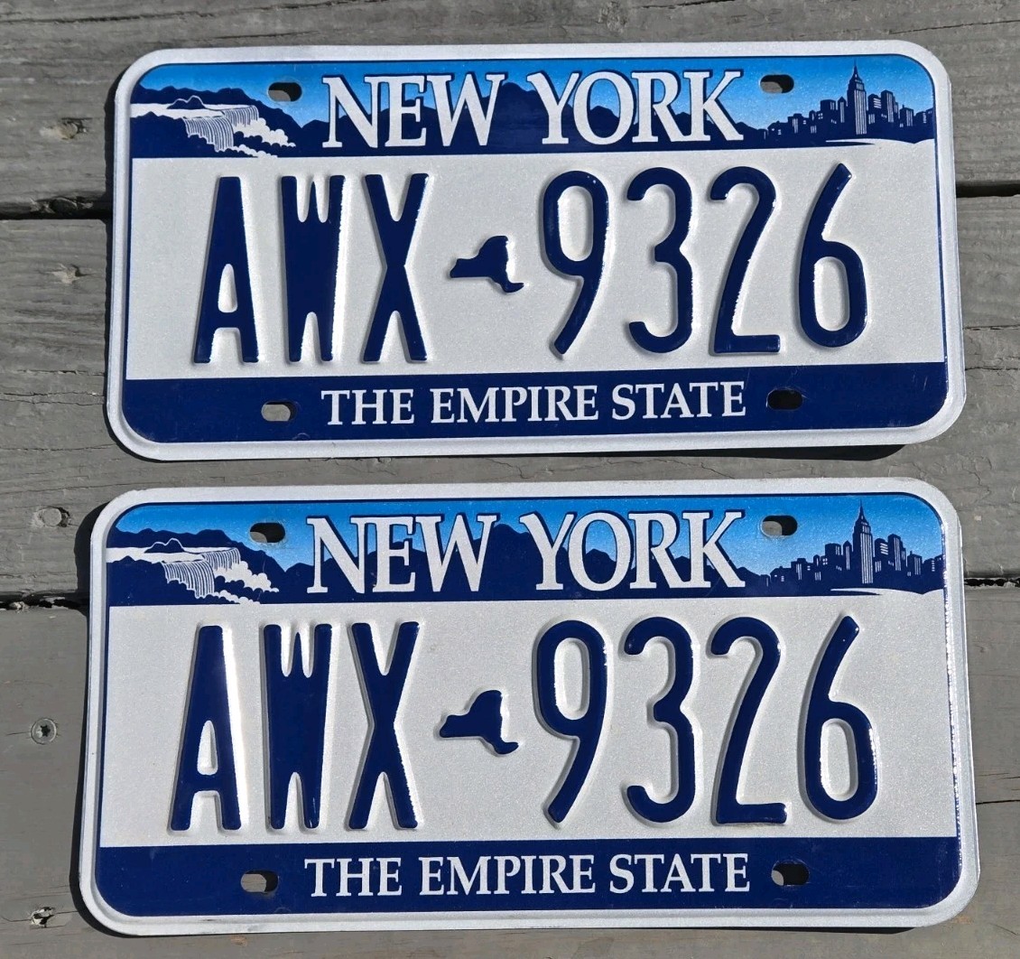 New York State License Plates Pair Empire Niagara Falls AWX 9326 Plate ...