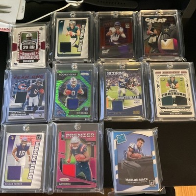 NFL FOOTBALL LOT OF 10 CARDS w/ JERSEY, PATCH, SERIAL #d, RC PRIZMS, SP ...