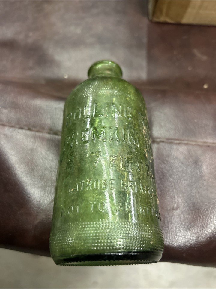 Vintage 2 Rolling Rock Premium Beer Green 7 Oz Latrobe PA Embossed ...