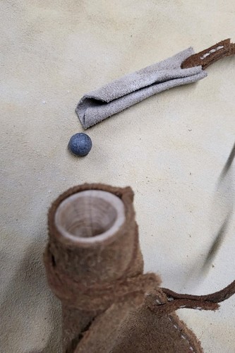 Suede Handmade Shot Bag/Pouch Round Ball, Flintlock, Black Powder ...