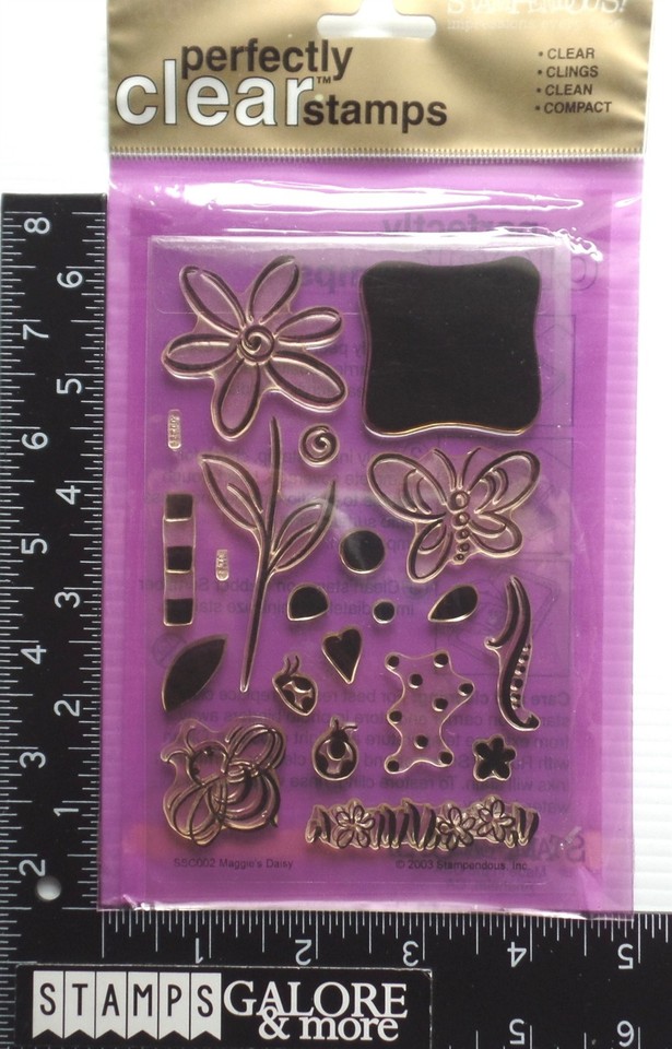 Stampendous Rubber Stamps Acrylic Cling MAGGIES DAISY LEAVES POP ...