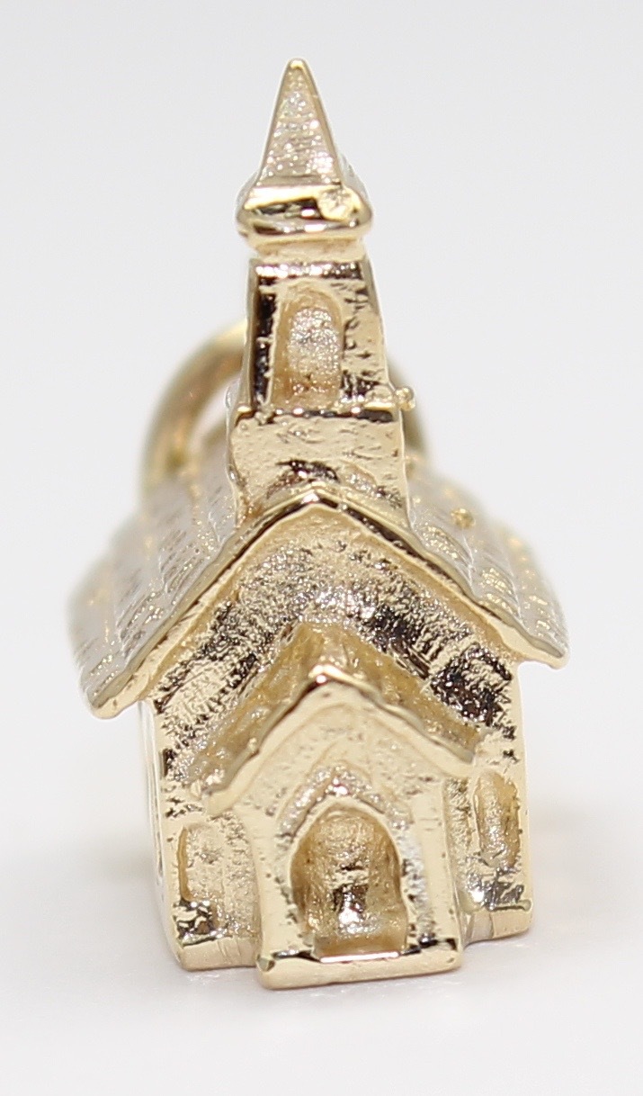 14k Yellow Gold House Charm Pendant | eBay