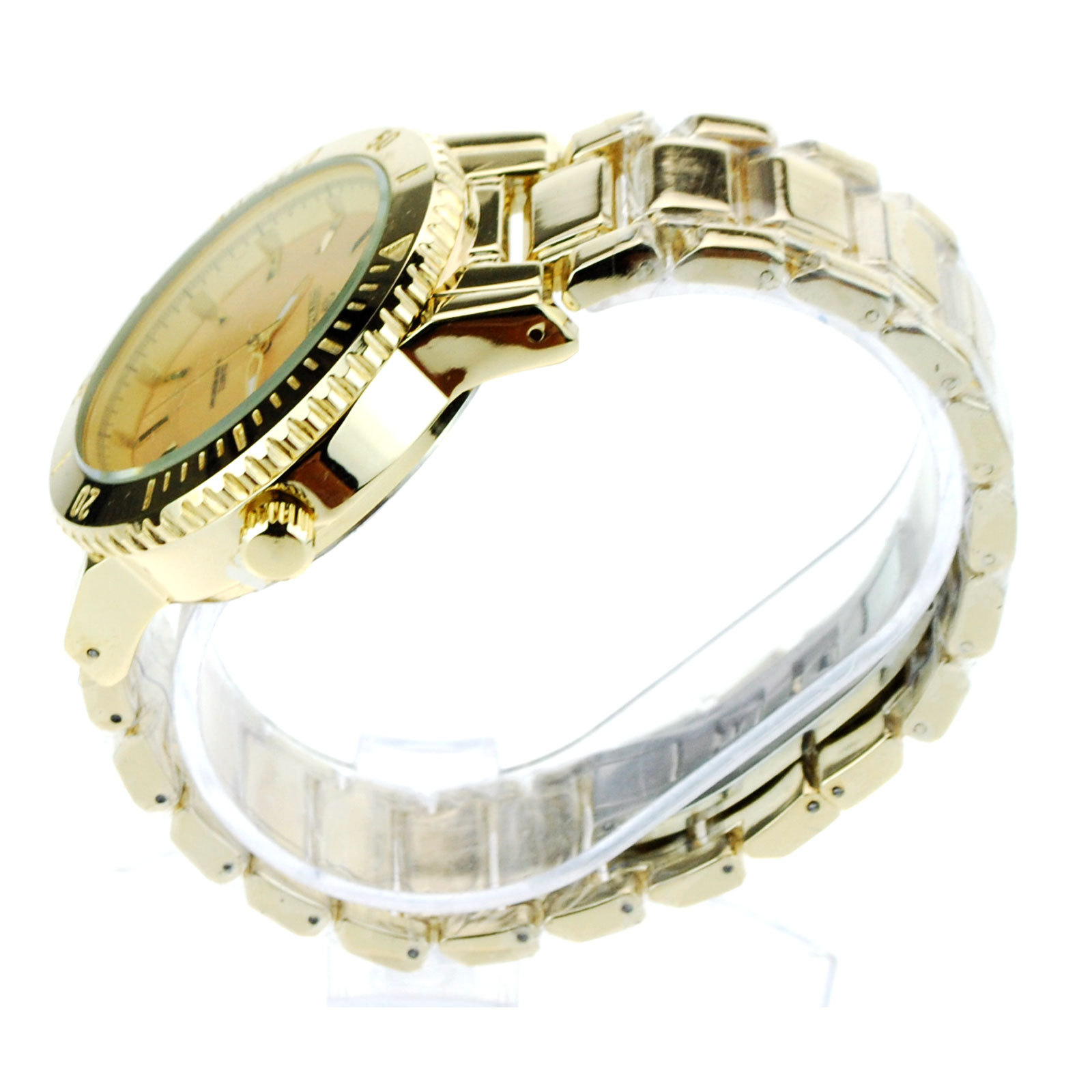 Mens Designer Fashion Luxury Plated Metal Dress Analog Round Wrist ...