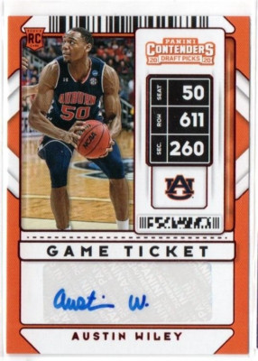 Austin Wiley 2020 Contenders Draft Game Ticket Red Foil Auburn RC ...