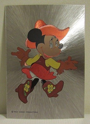 Rare Vintage Disney "Minnie Mouse" Metallic Foil Art Post Card NOS (PC ...