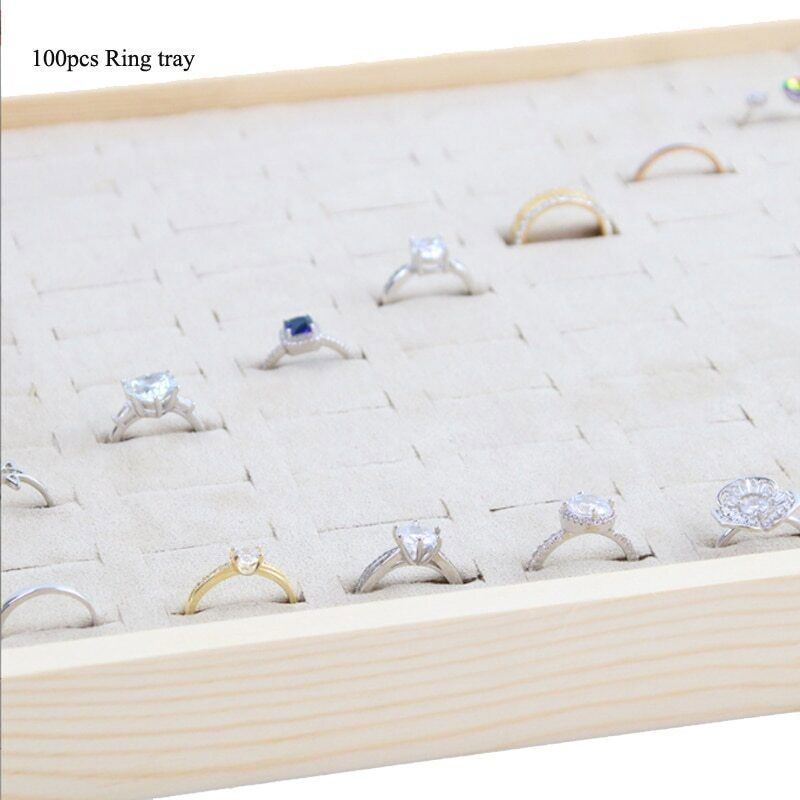 Velvet Necklace Ring Earring Holder Jewelry Tray Display Organizer ...