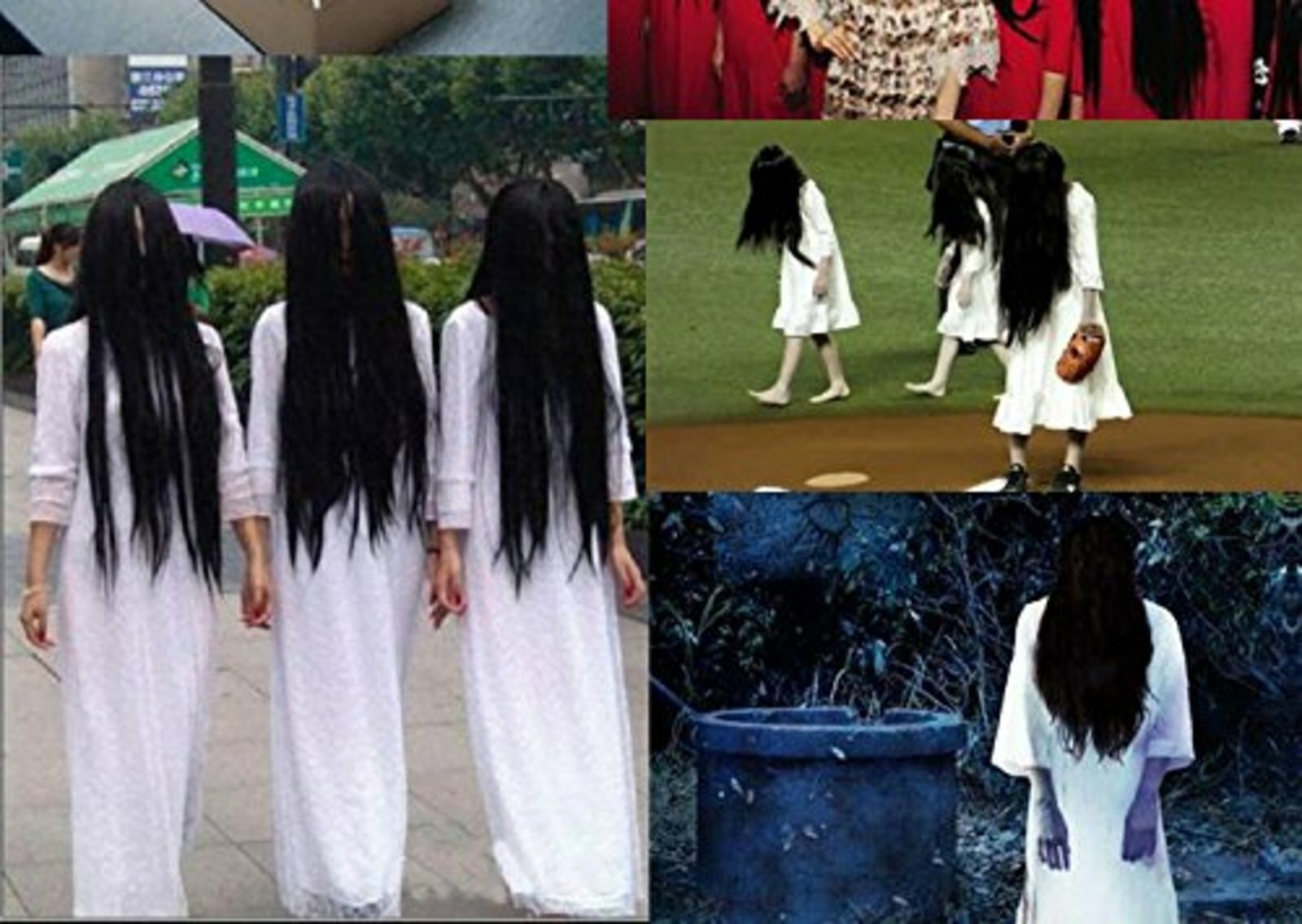 Halloween Costume wig dress ghost Sadako cosplay costume size ...