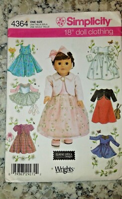 Simplicity Pattern 4364 18" Doll Clothing Elaine Heigl Designs Ballet ...