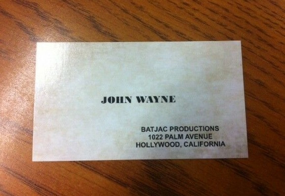 John Wayne Business Card