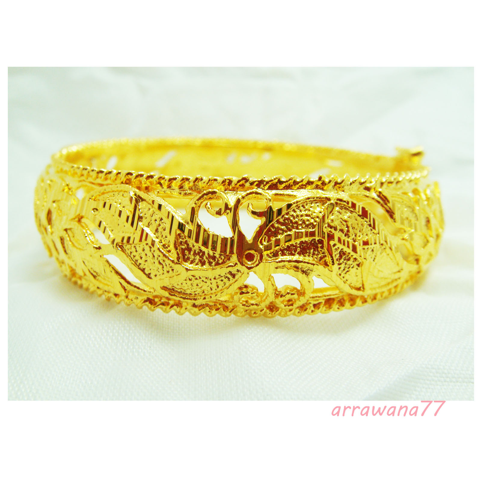 Carve Lai Thai 22K 23K 24K Thai Baht Yellow Gold GP Jewelry Bangle ...