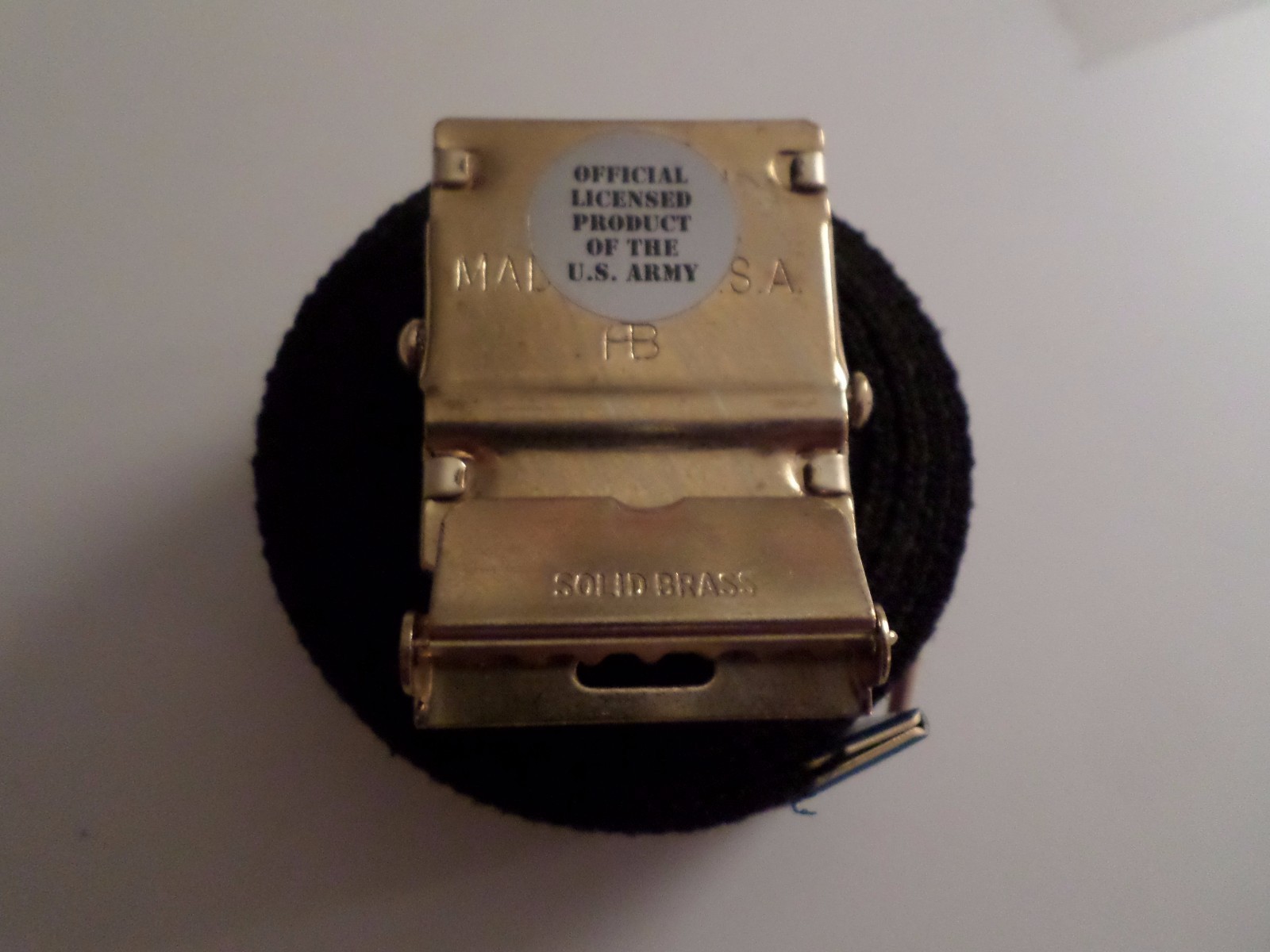 U.S MILITARY BLACK WEB BELT WITH ARMY 101st AIRBORNE BRASS BUCKLE U.S.A ...