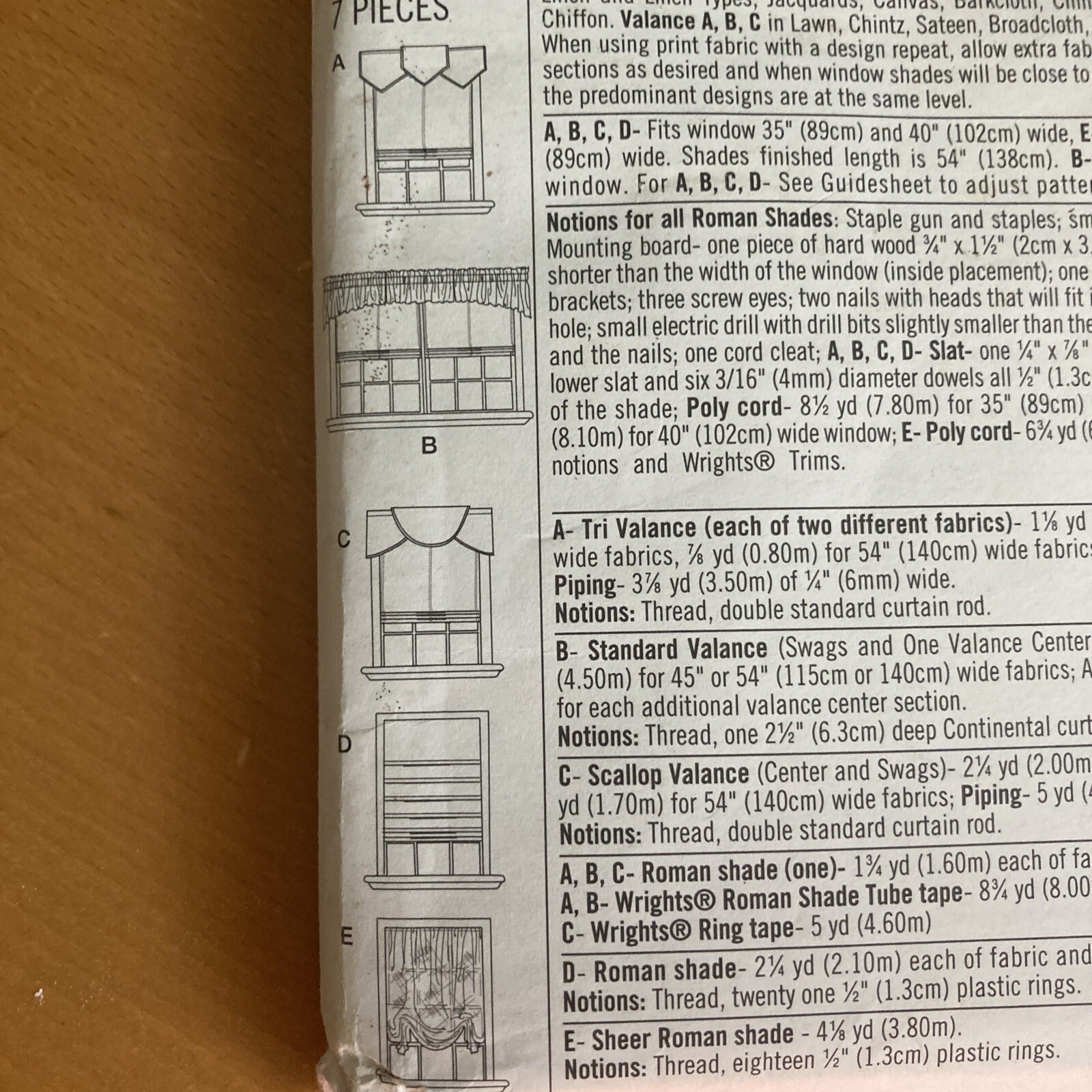 Simplicity Sewing Pattern 5476 - Home Decorating - 5 Classic Shades ...