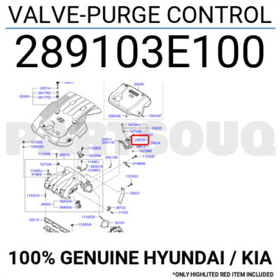 Genuine Hyundai / KIA 289103E100 Valve-Purge Control | 28910-3e100 | OE ...