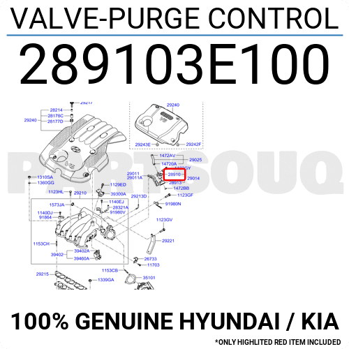 Genuine Hyundai / KIA 289103E100 Valve-Purge Control | 28910-3e100 | OE ...