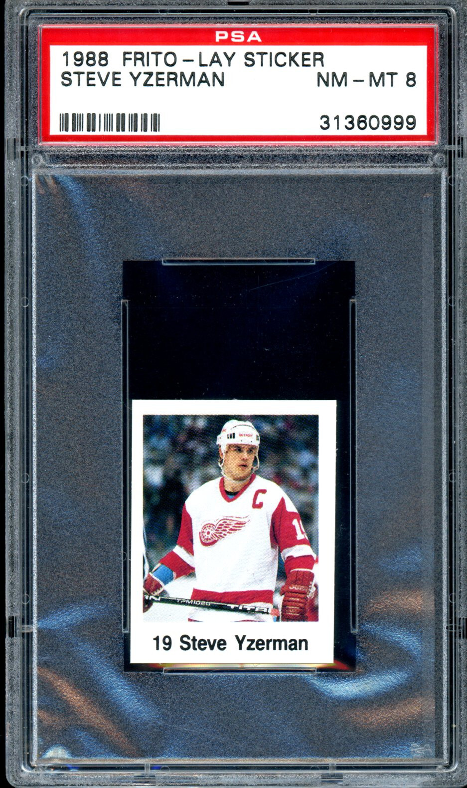 1988 Frito-Lay Sticker NHL Hockey Steve Yzerman PSA 8 NM-MT Detroit ...
