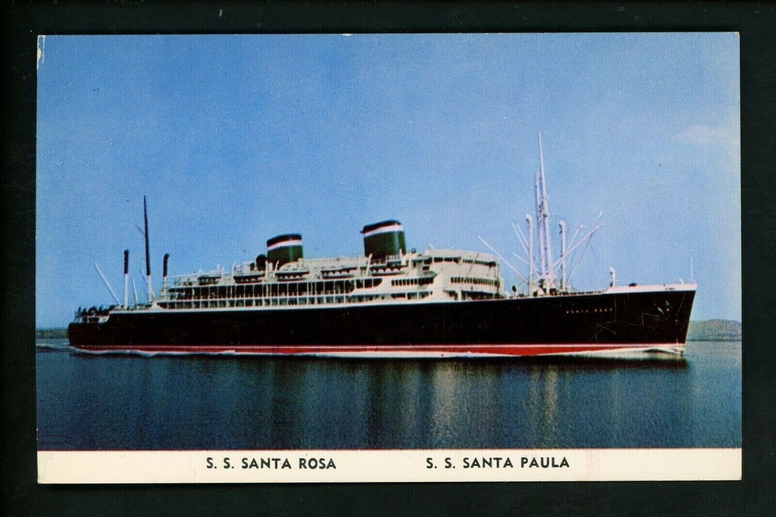Ship postcard Ocean Liner Santa Rosa & Santa Paula of Grace Line chrome ...