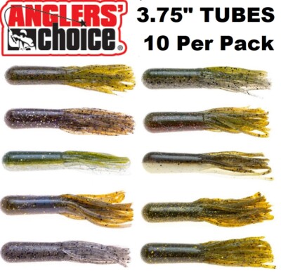 Anglers Choice 3.75" Salty Tubes Soft Fishing Baits 10 Per Pack Choose ...