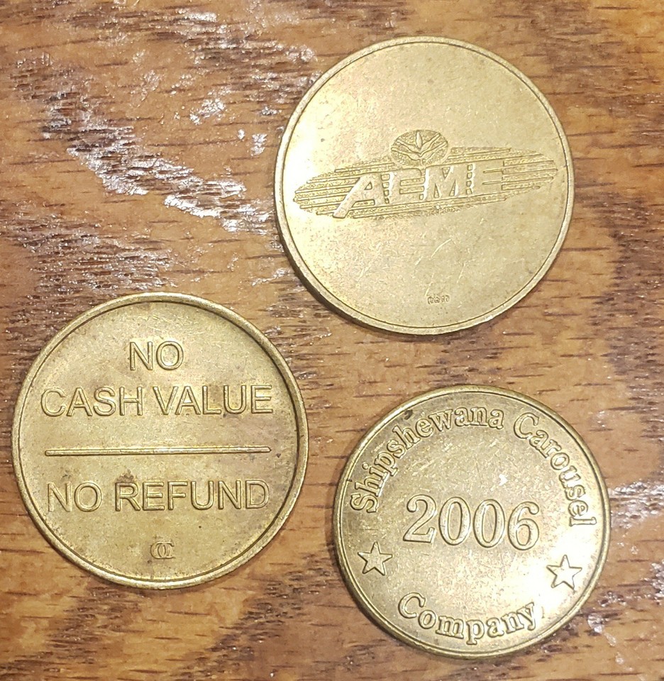 3 🎠 Carousel - Acme, Shipshewana Carousel Company & Ride Tokens.. | eBay