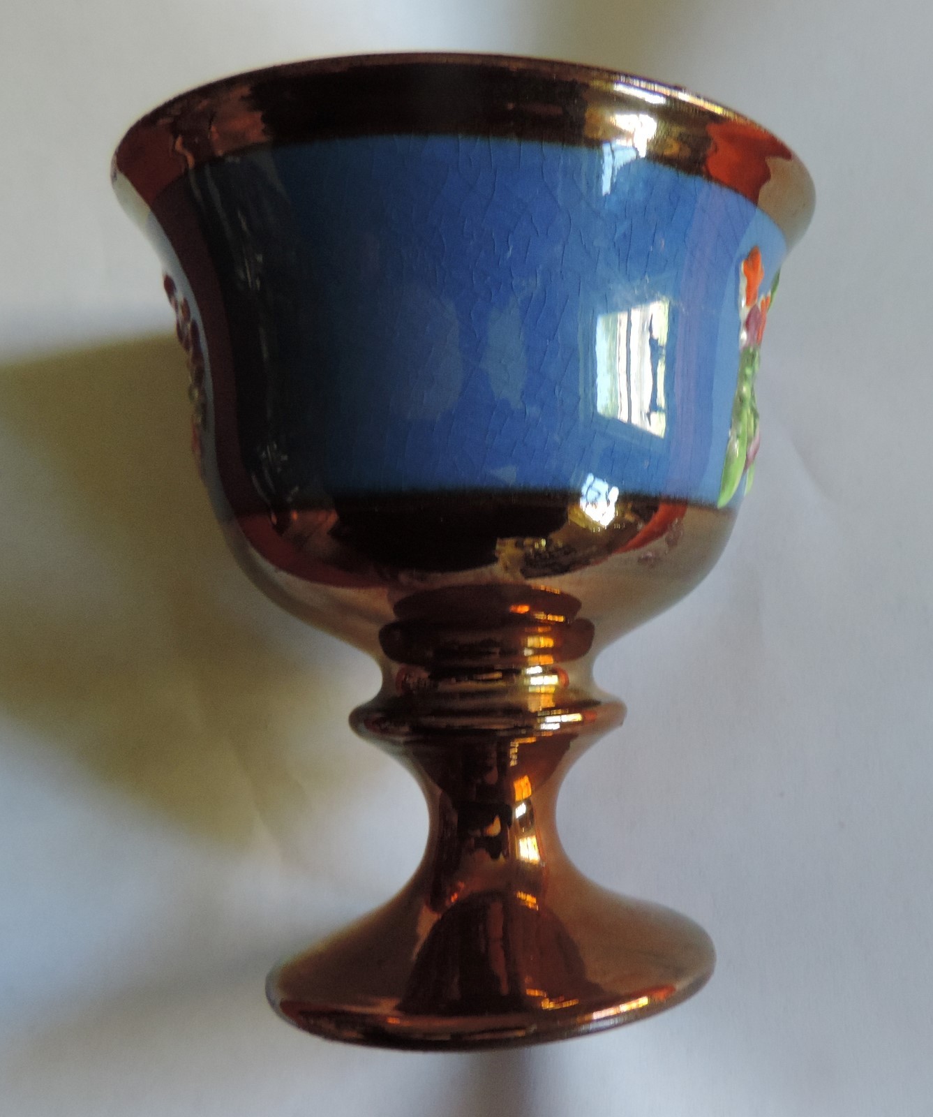 Antique 19th c, English Pottery Copper Luster Goblet Wine Glass ...