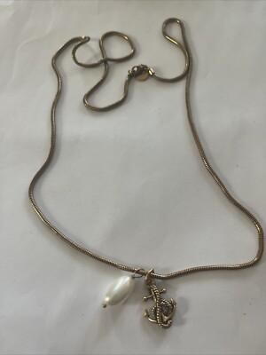 Alex and Ani Pearl and Anchor Necklace Gold 32in | eBay